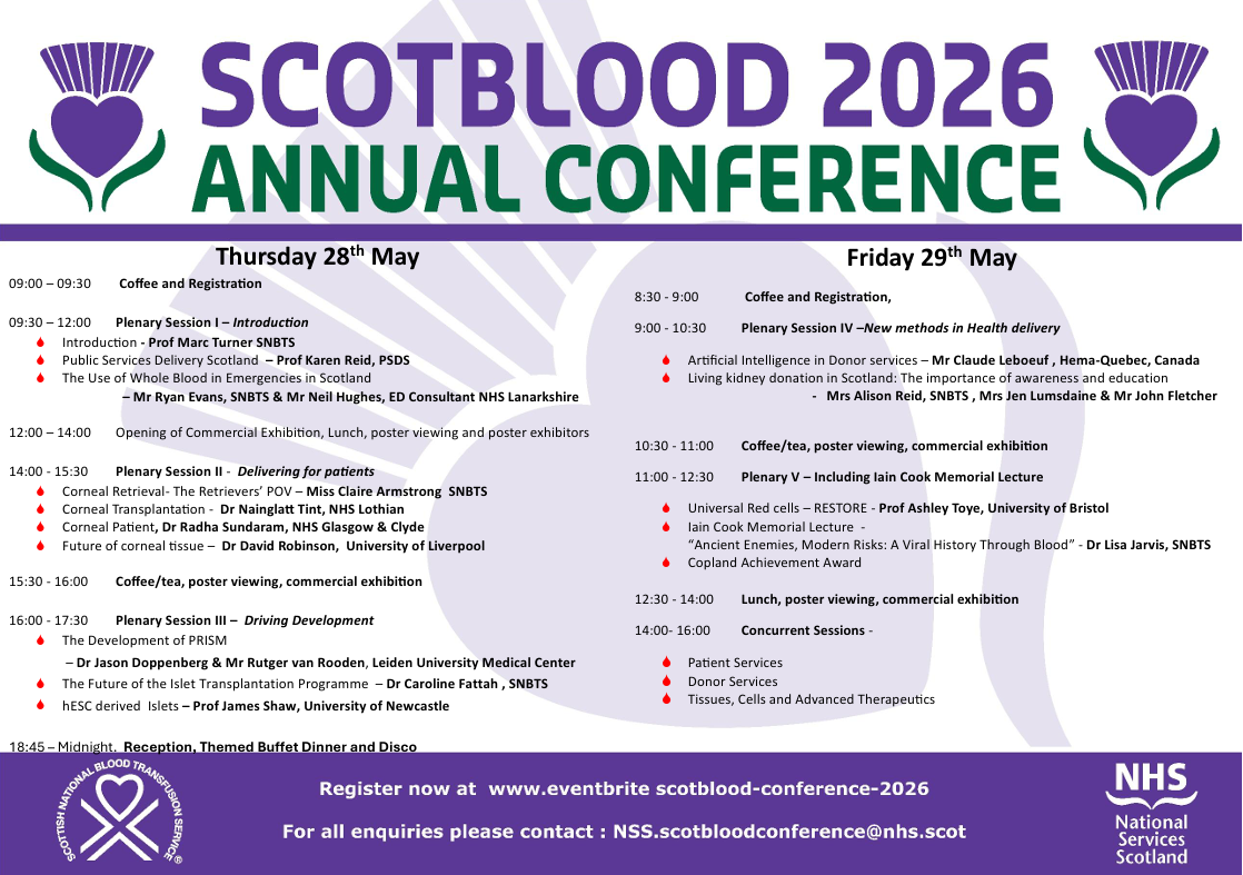 British Blood Transfusion Society - Scotblood 2026