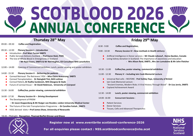 British Blood Transfusion Society - Scotblood 2026